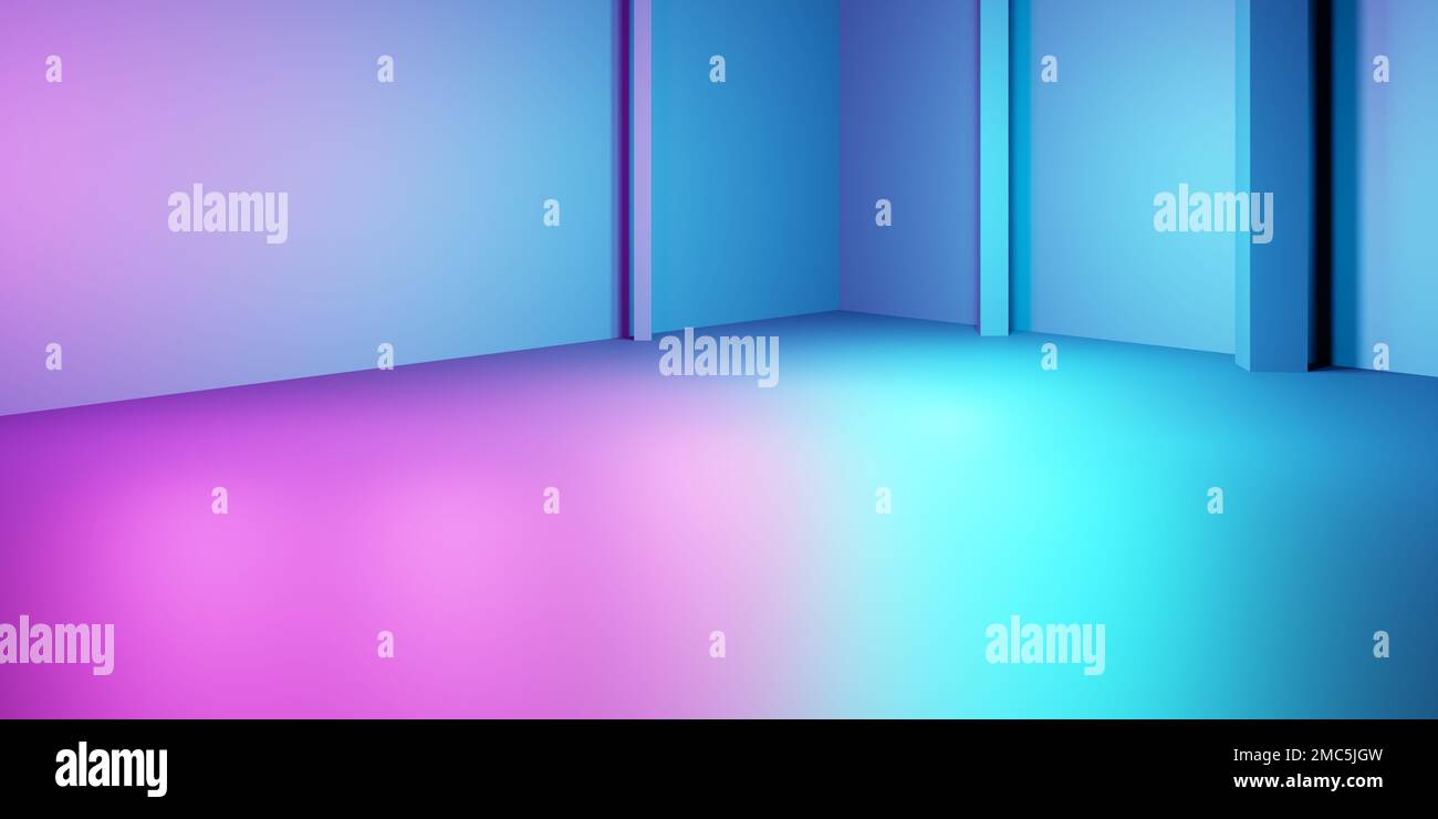 3d rendering of purple and blue abstract geometric background. Scene ...