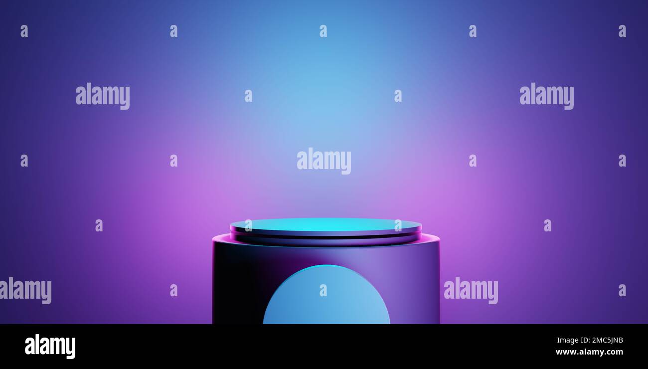 3d rendering of purple and blue abstract geometric background. Scene ...