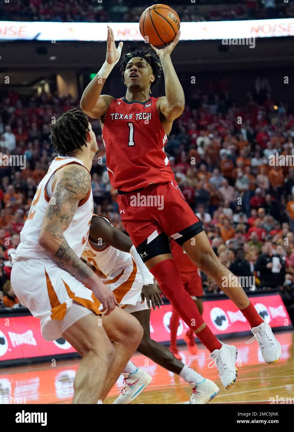 Texas Tech guard Terrence Shannon Jr. (1) shoots over Texas forward ...