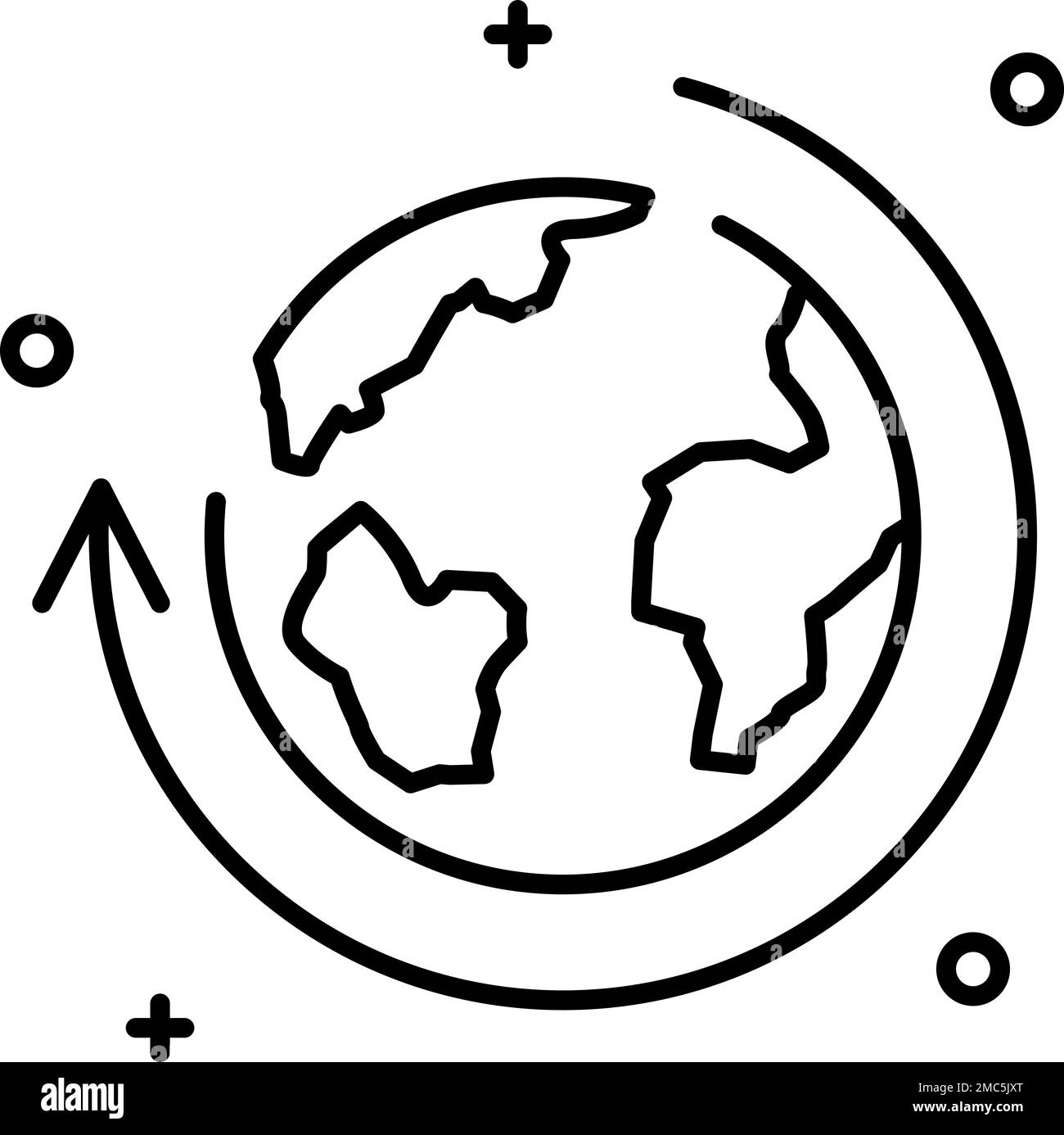 Globe Earth vector icon on transparent background. Outline Globe Earth ...