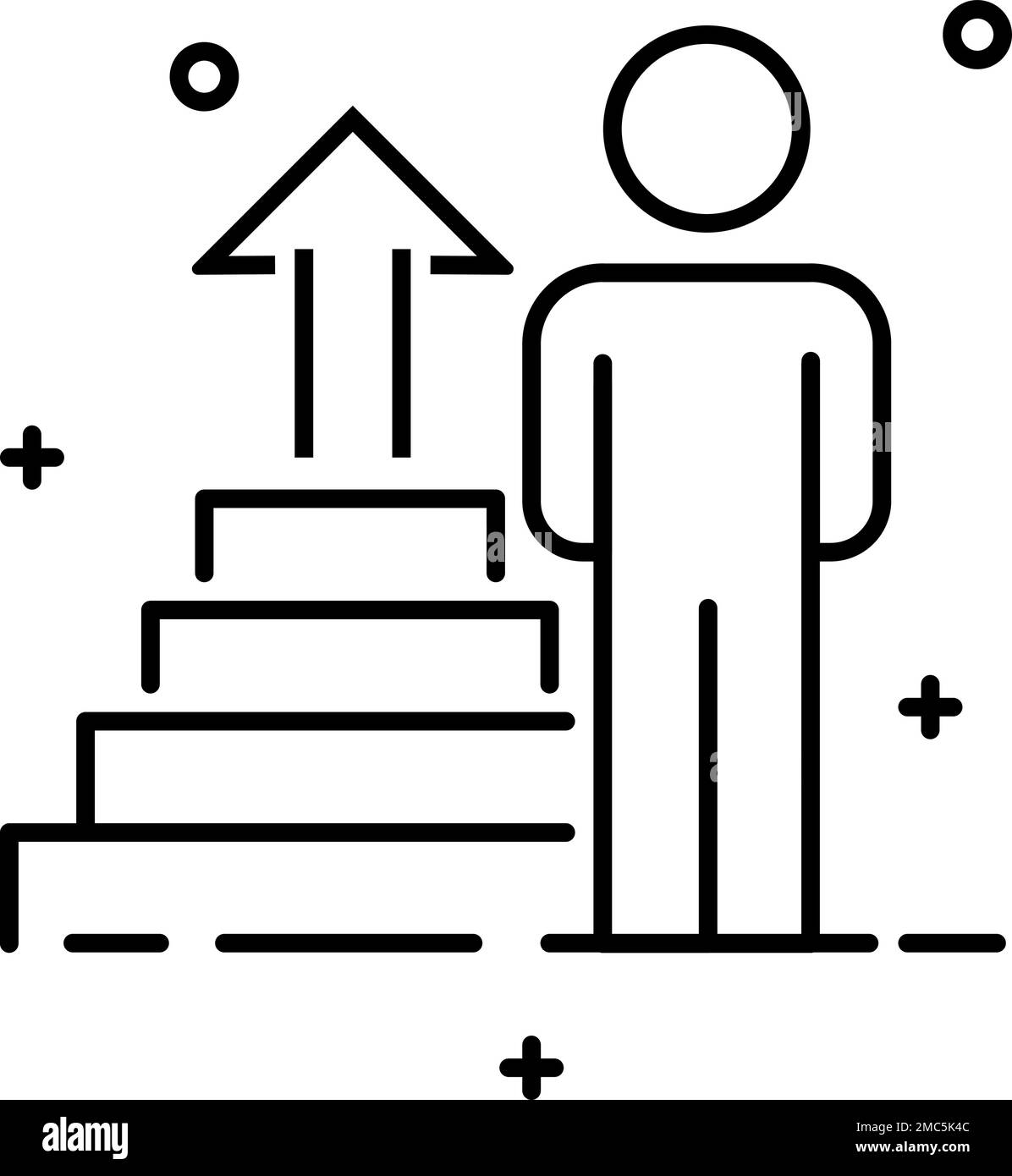 Successful career, line vector icon on transparent background. Outline ...