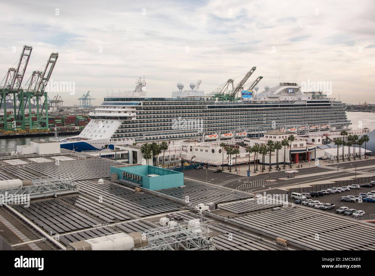 Cruise Ship docked at the World Cruise Center, Port of Los Angeles, Los ...