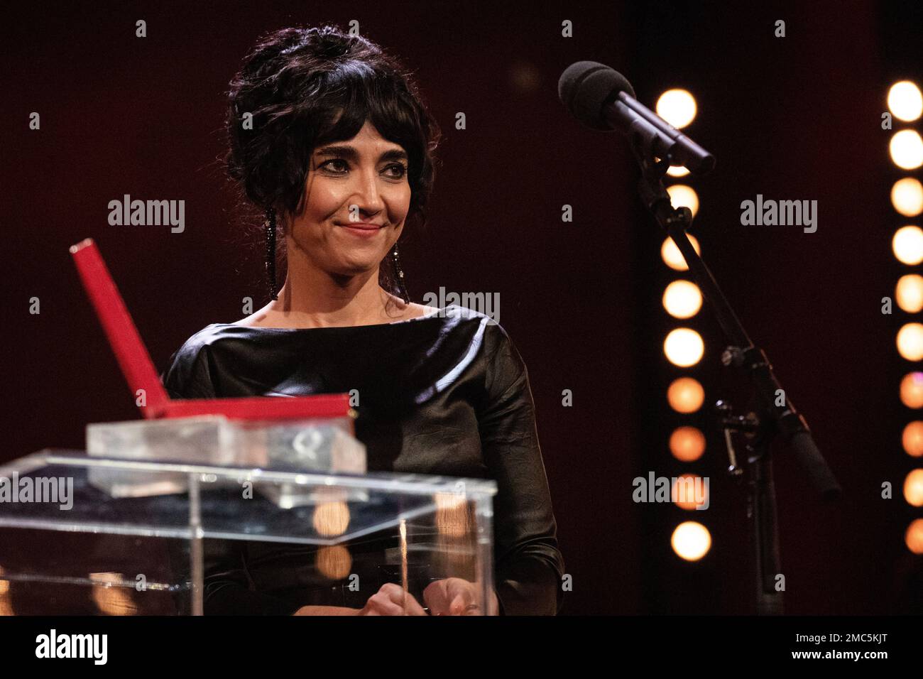 Mitra Farahani is seen on stage at the closing ceremony of the ...