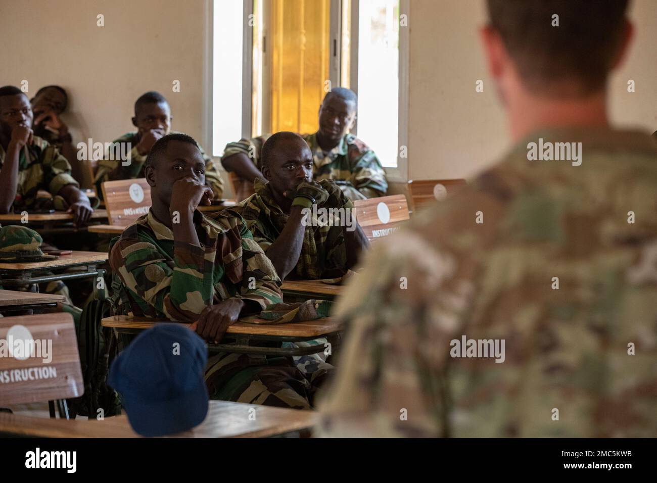 Senegalese Armed Forces (SAF) soldiers take a nighttime movement class ...