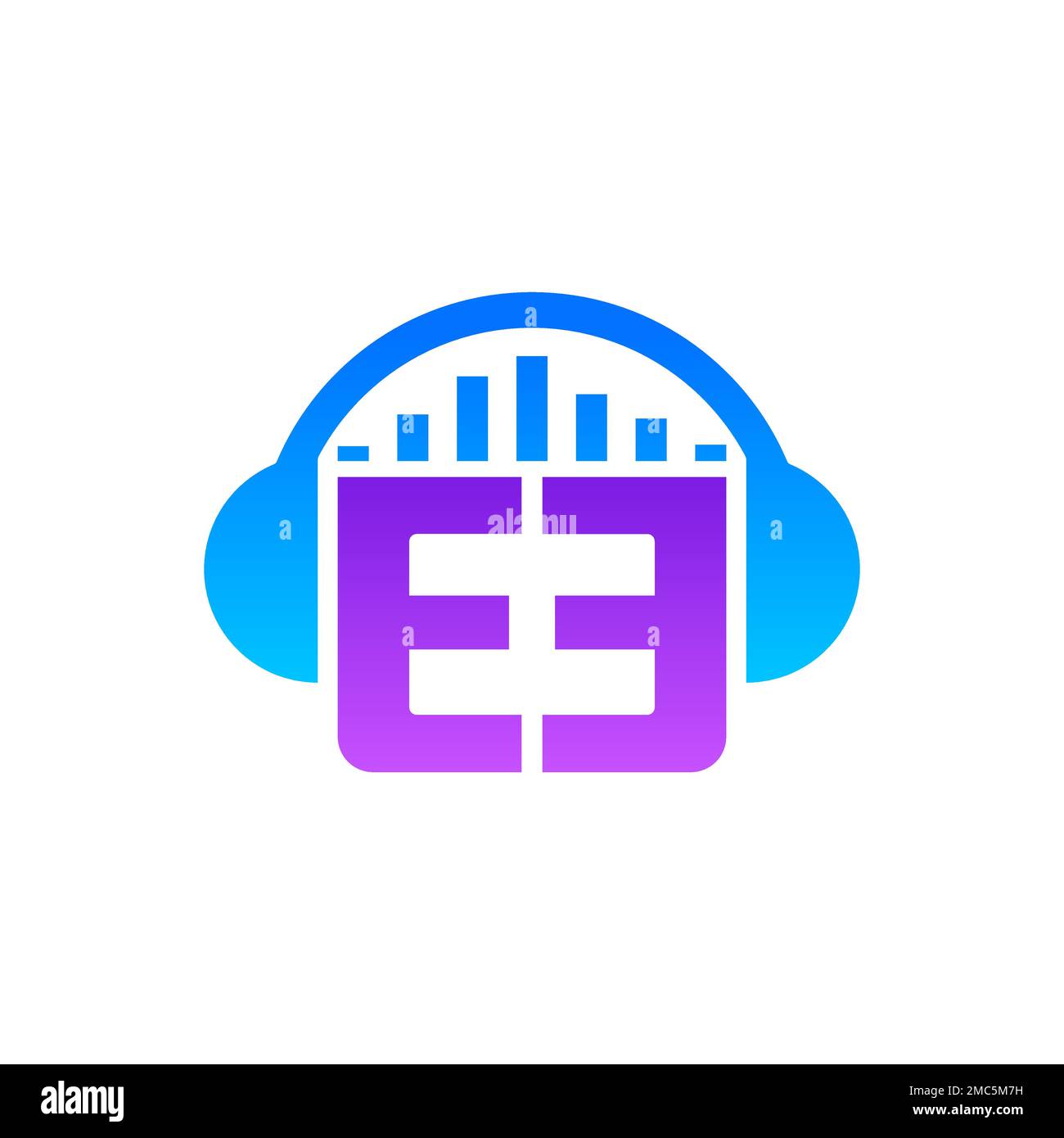 Music modern logo template with futuristic gradient colors and clean ...