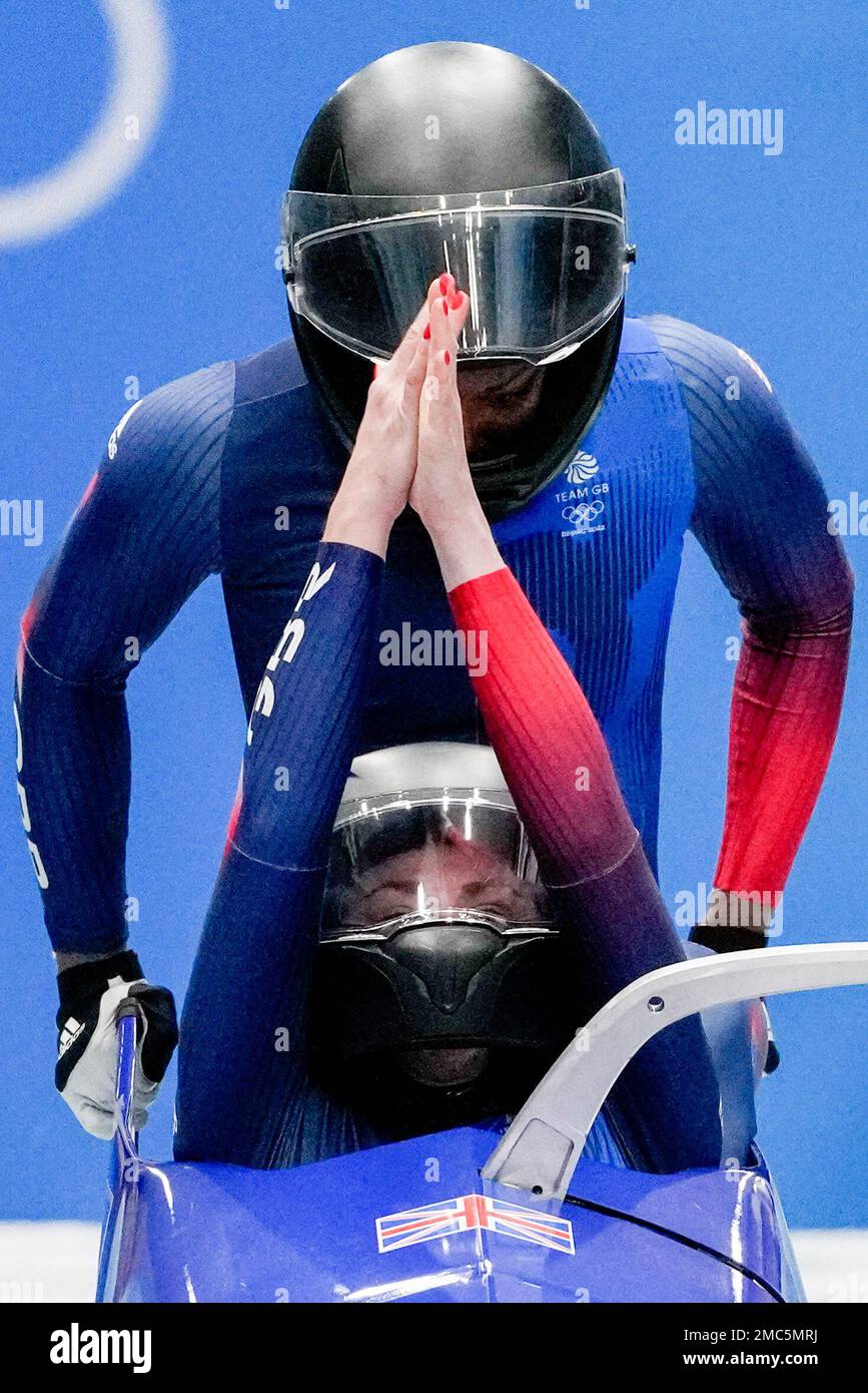 Mica Mcneill and Montell Douglas, of Britain, start the women's ...