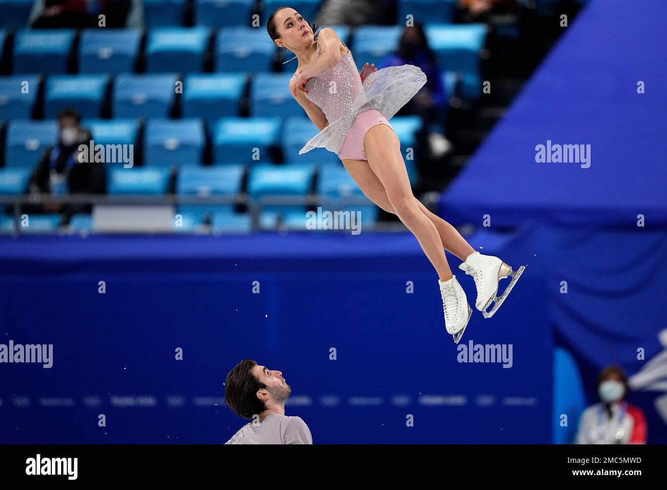 Karina Safina and Luka Berulava, of Georgia, compete in the pairs free ...