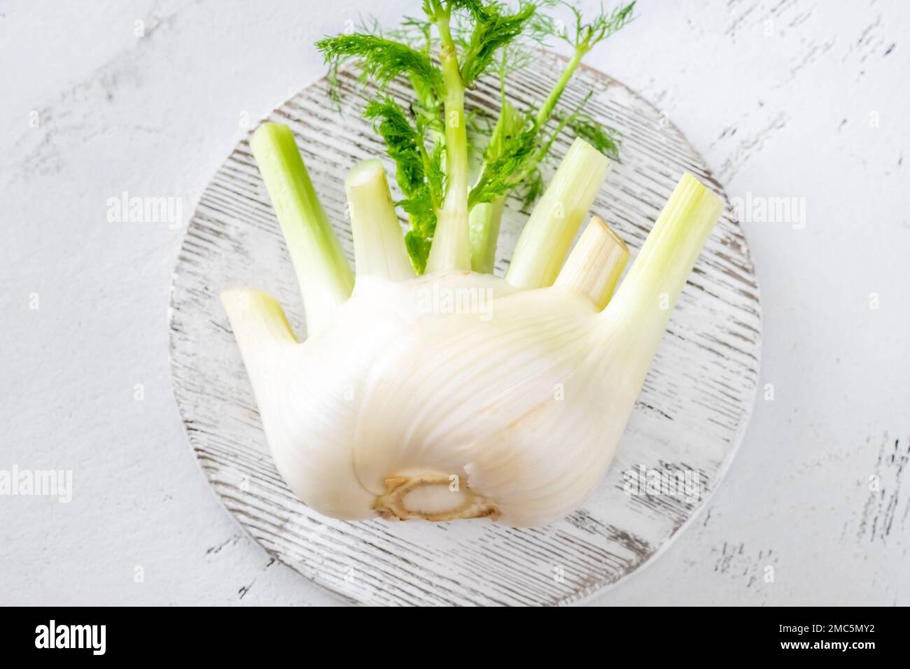 Fresh fennel bulb ready to cook on white background Stock Photo - Alamy