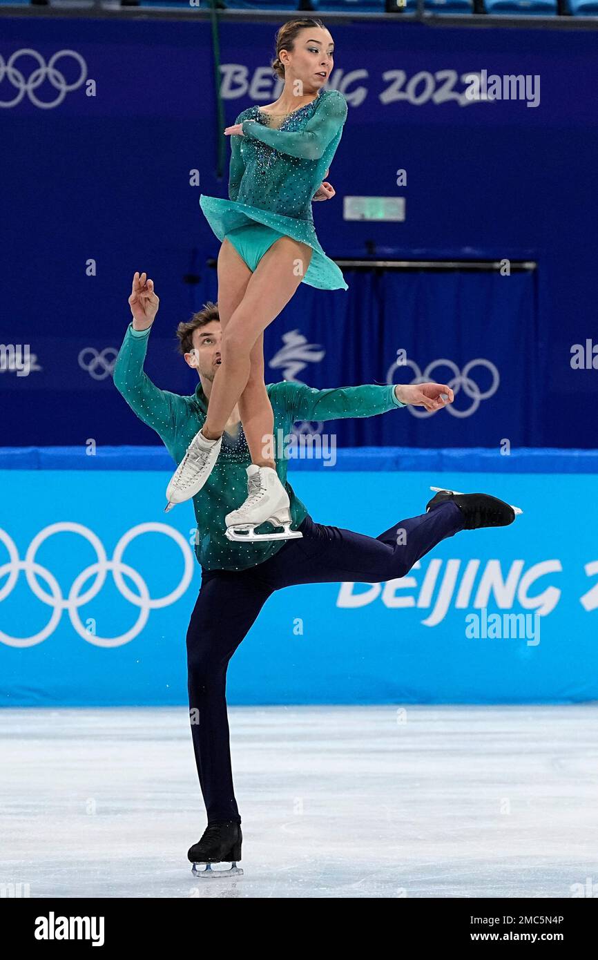 Laura Barquero and Marco Zandron, of Spain, compete in the pairs free ...