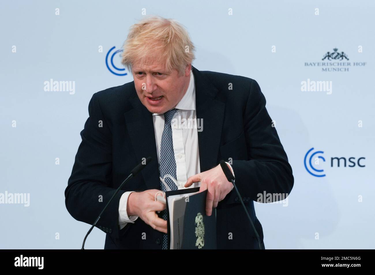 Britain's Prime Minister Boris Johnson arrives for a speech at the ...