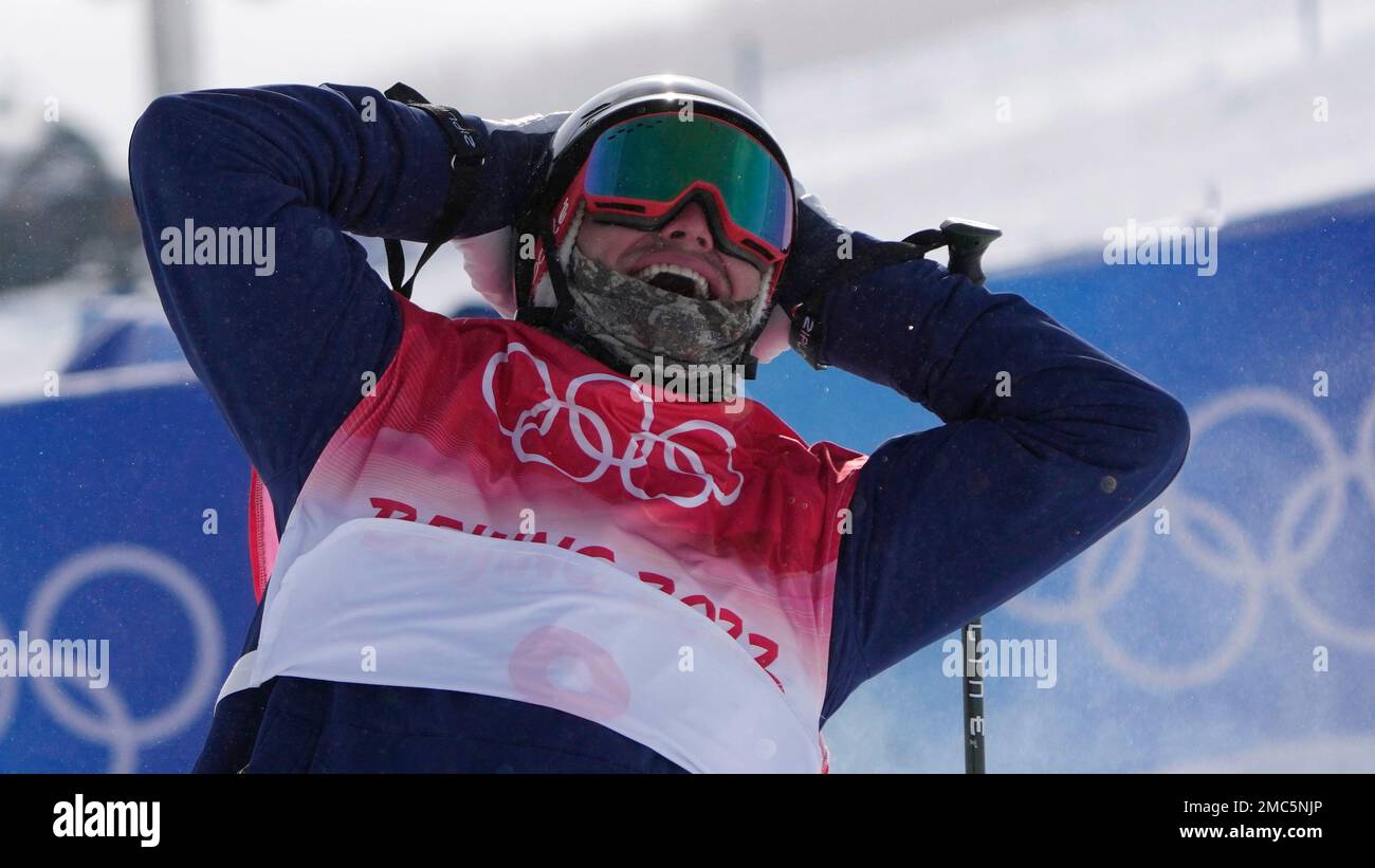 United States' David Wise reacts during the men's halfpipe finals at ...
