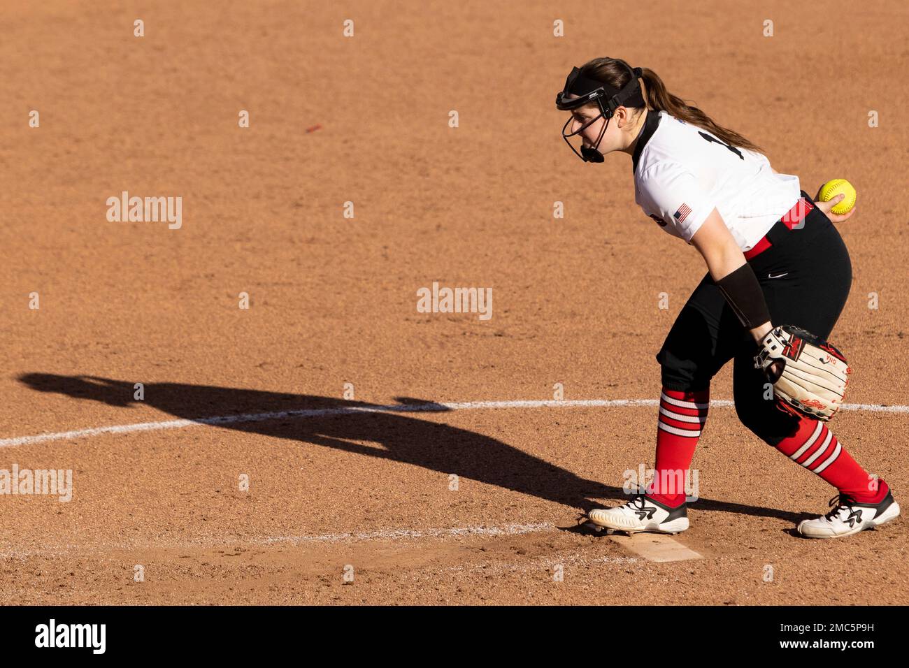 Fairfield pitcher/catcher Allie Bridgman #14 in action during an NCAA ...