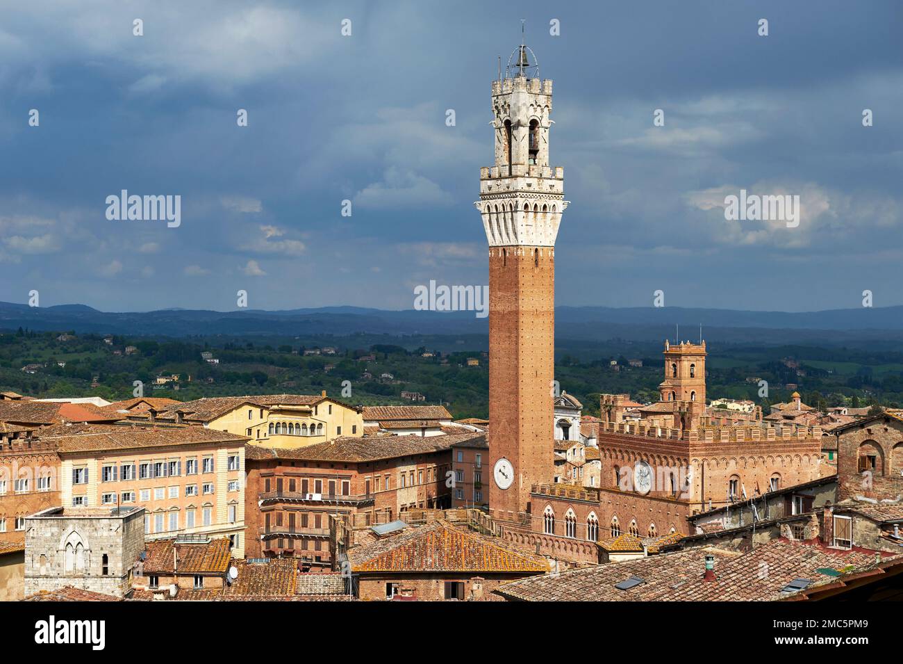 Aerial view n the old town of Siena Stock Photo - Alamy