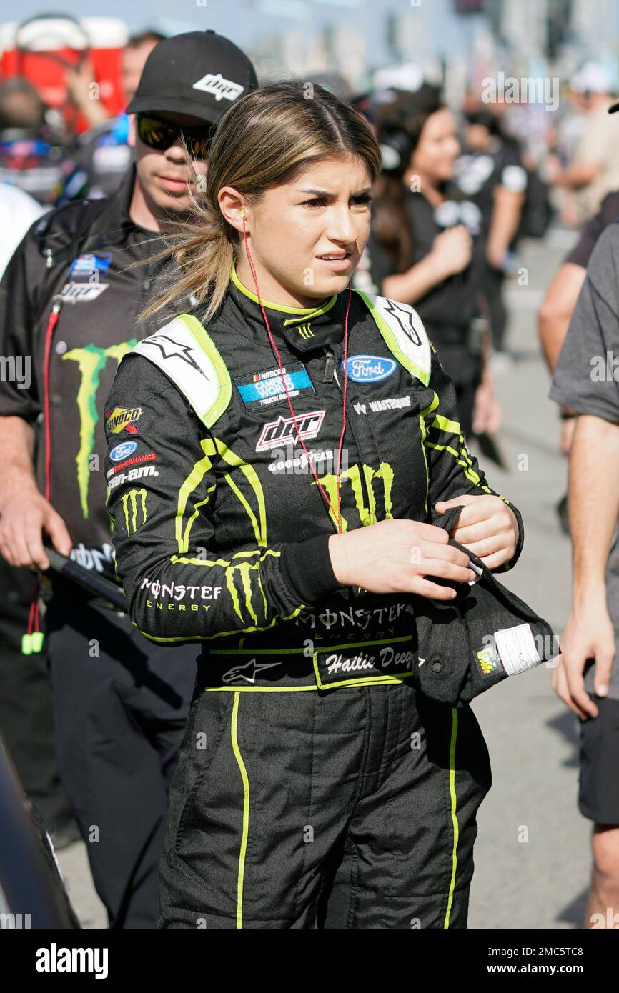 Hailie Deegan during qualifying for the Truck Series auto race at ...