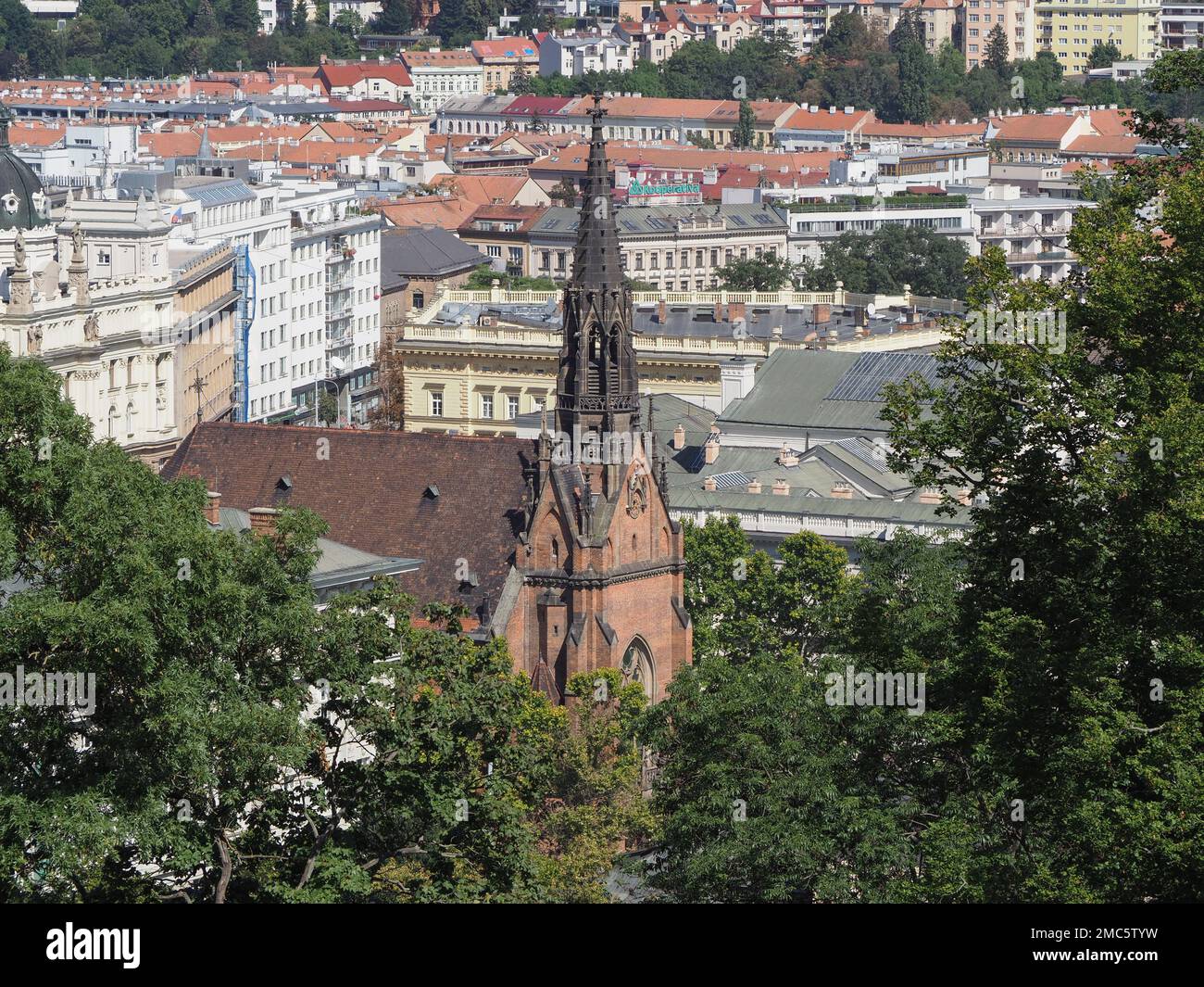 Aerial view of the city in Brno, Czech Republic Stock Photo - Alamy