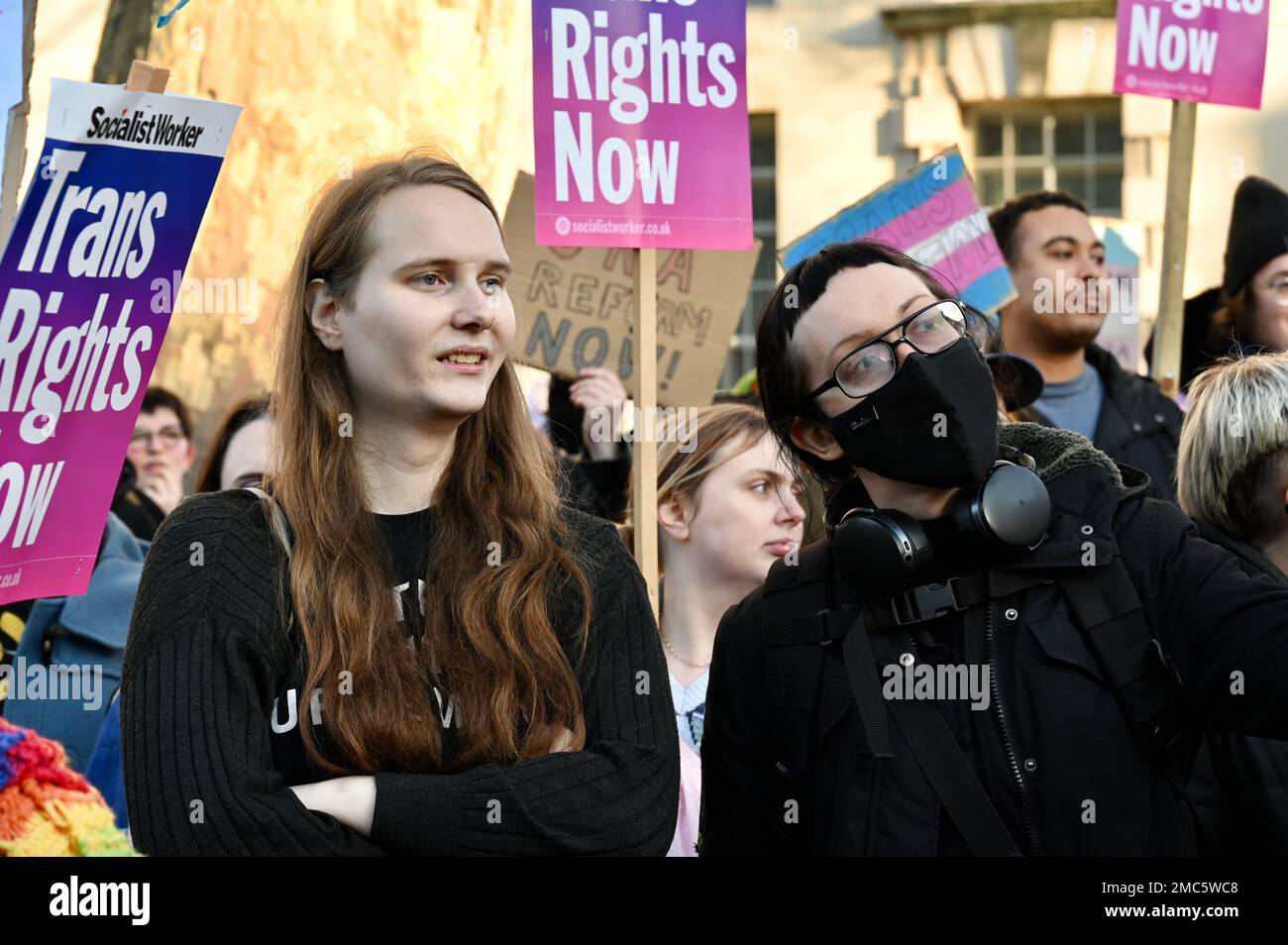 London, UK. Trans activists protest opposite Downing Street against the ...