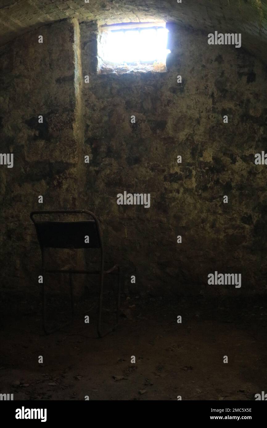 A view of an underground, stone room Stock Photo - Alamy