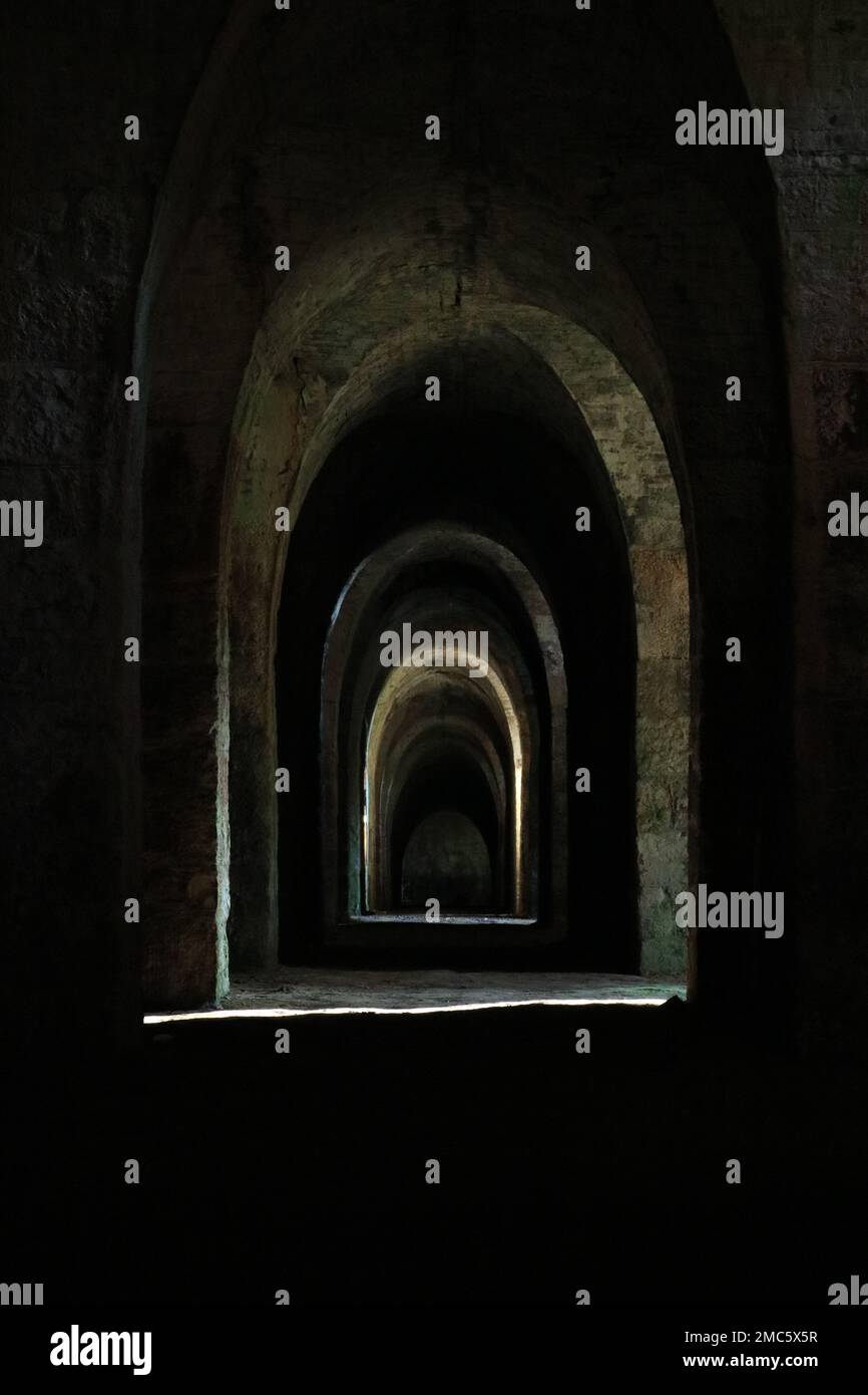 A view of an underground, stone room Stock Photo - Alamy