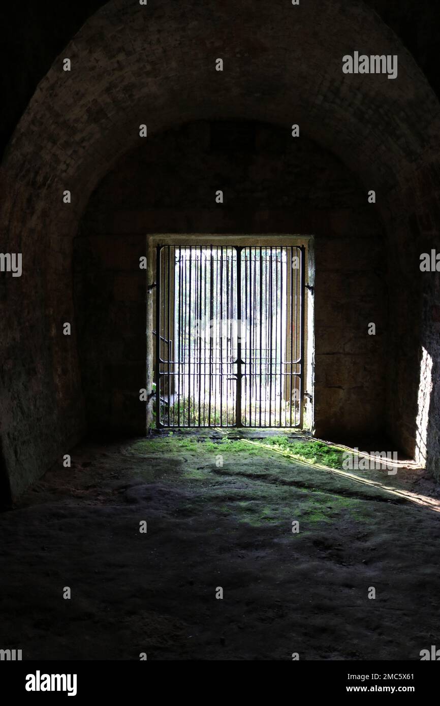A view of an underground, stone room Stock Photo - Alamy