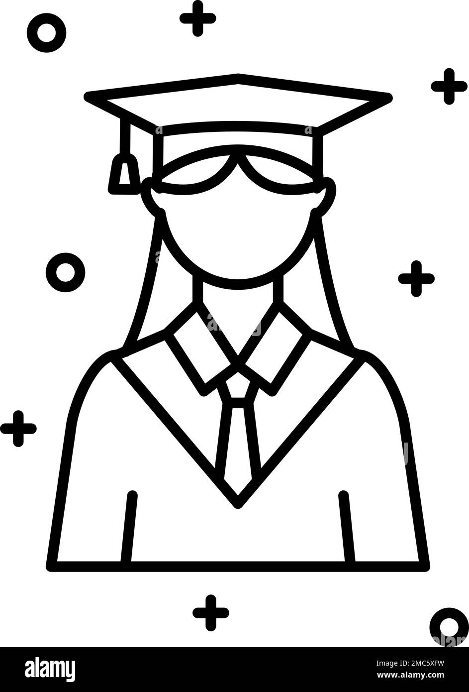 Student vector icon on transparent background. Outline Student vector ...