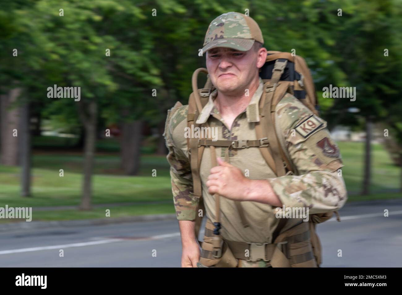 A participant pushes to cross the finish line during a Norwegian Foot ...