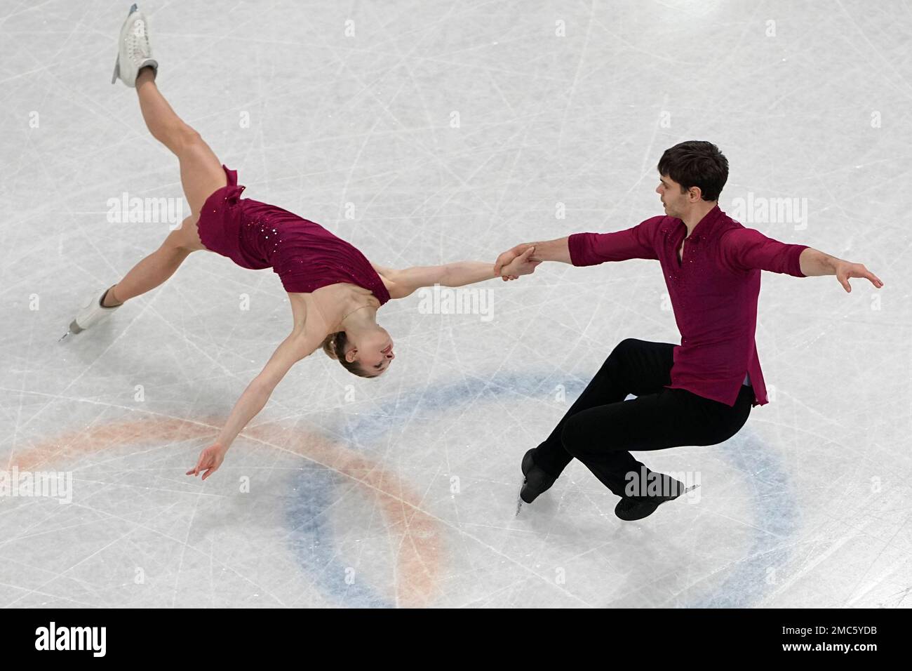 Minerva Fabienne Hase and Nolan Seegert, of Germany, compete in the ...