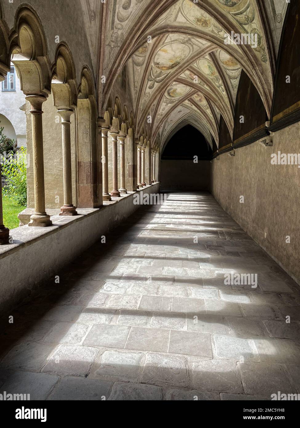 An old gothic cloister of a monastery in Northern Italy Stock Photo - Alamy