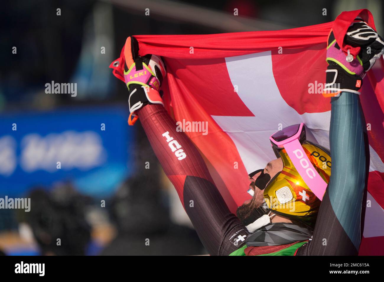 Switzerland's Ryan Regez celebrates after winning a gold medal in the ...