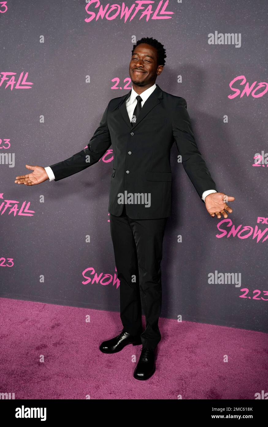 Damson Idris, star of "Snowfall," arrives at the season five premiere ...
