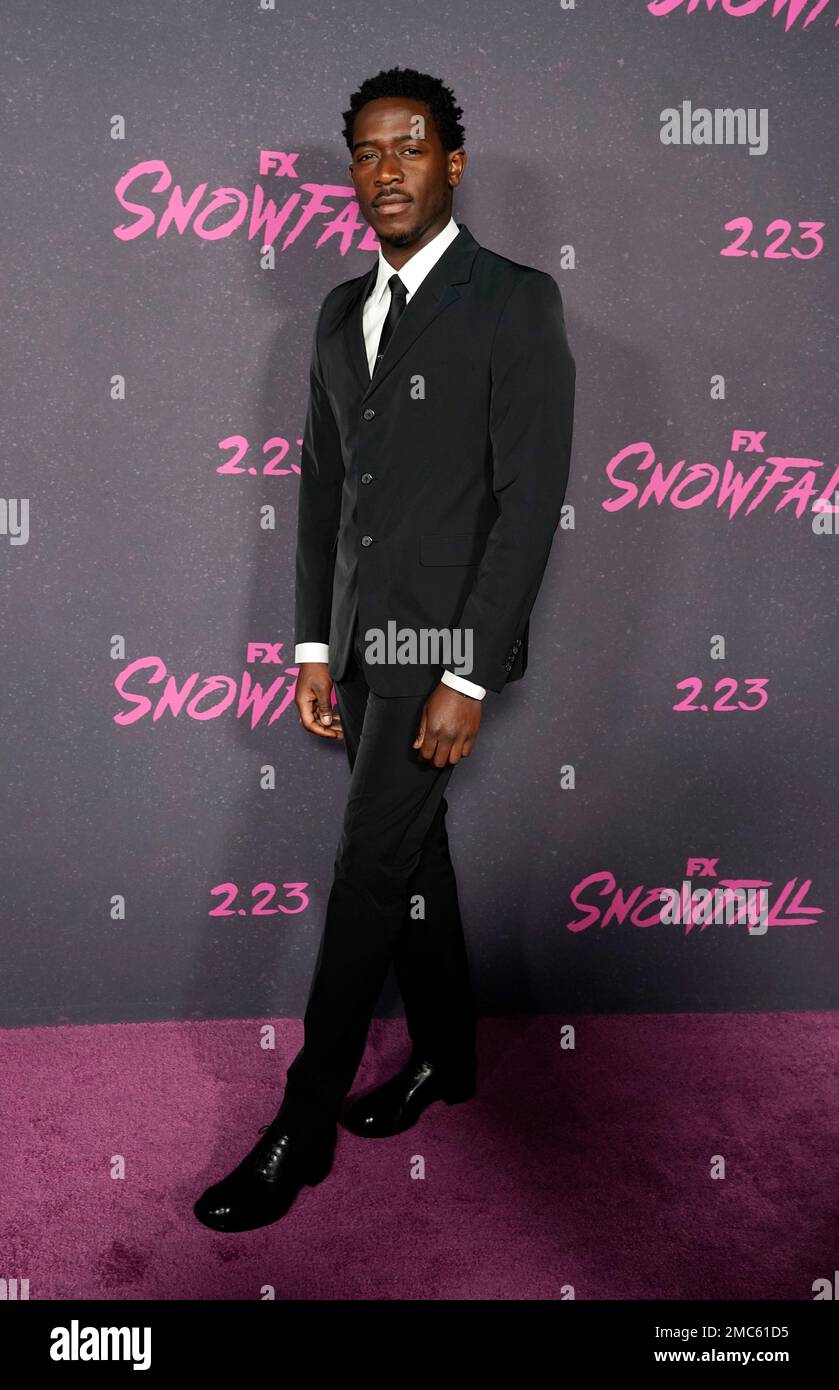 Damson Idris, star of "Snowfall," poses at the season five premiere of ...