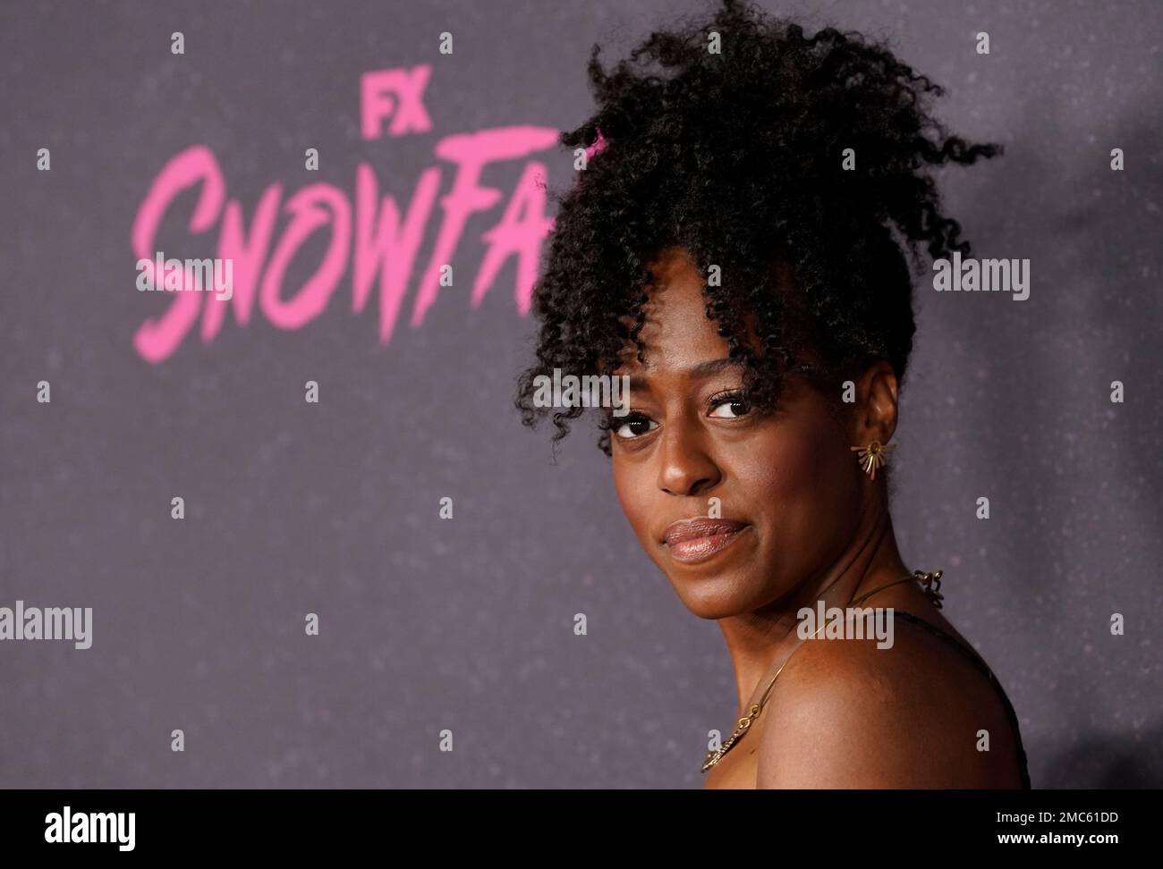 Devyn Tyler, a cast member in "Snowfall," poses at the season five ...