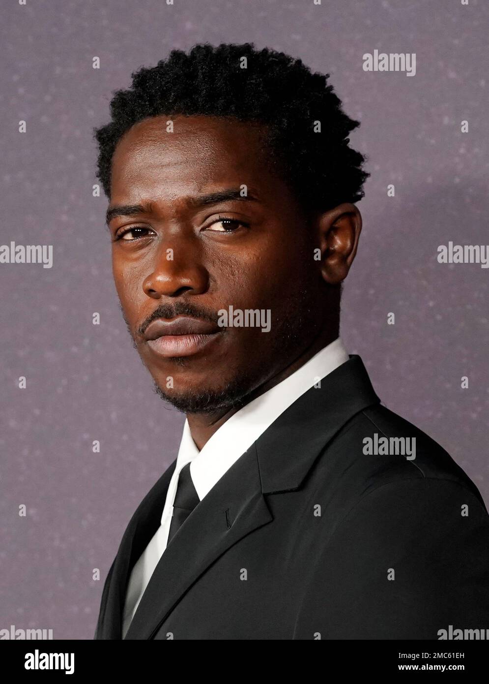 Damson Idris, star of "Snowfall," poses at the season five premiere of ...
