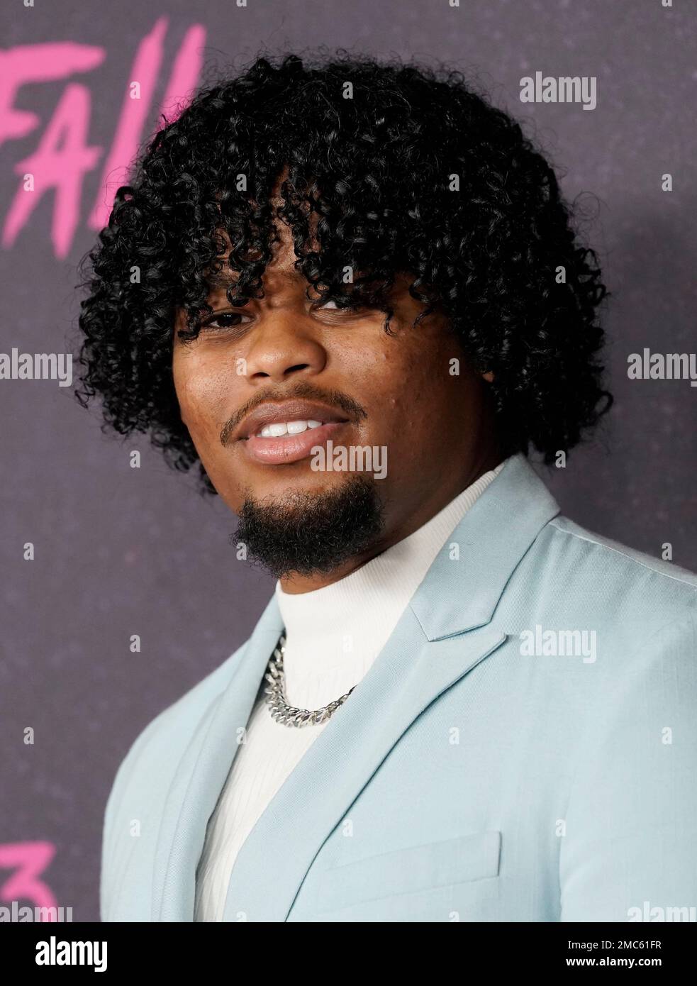 Isaiah John, a cast member in "Snowfall," poses at the season five ...