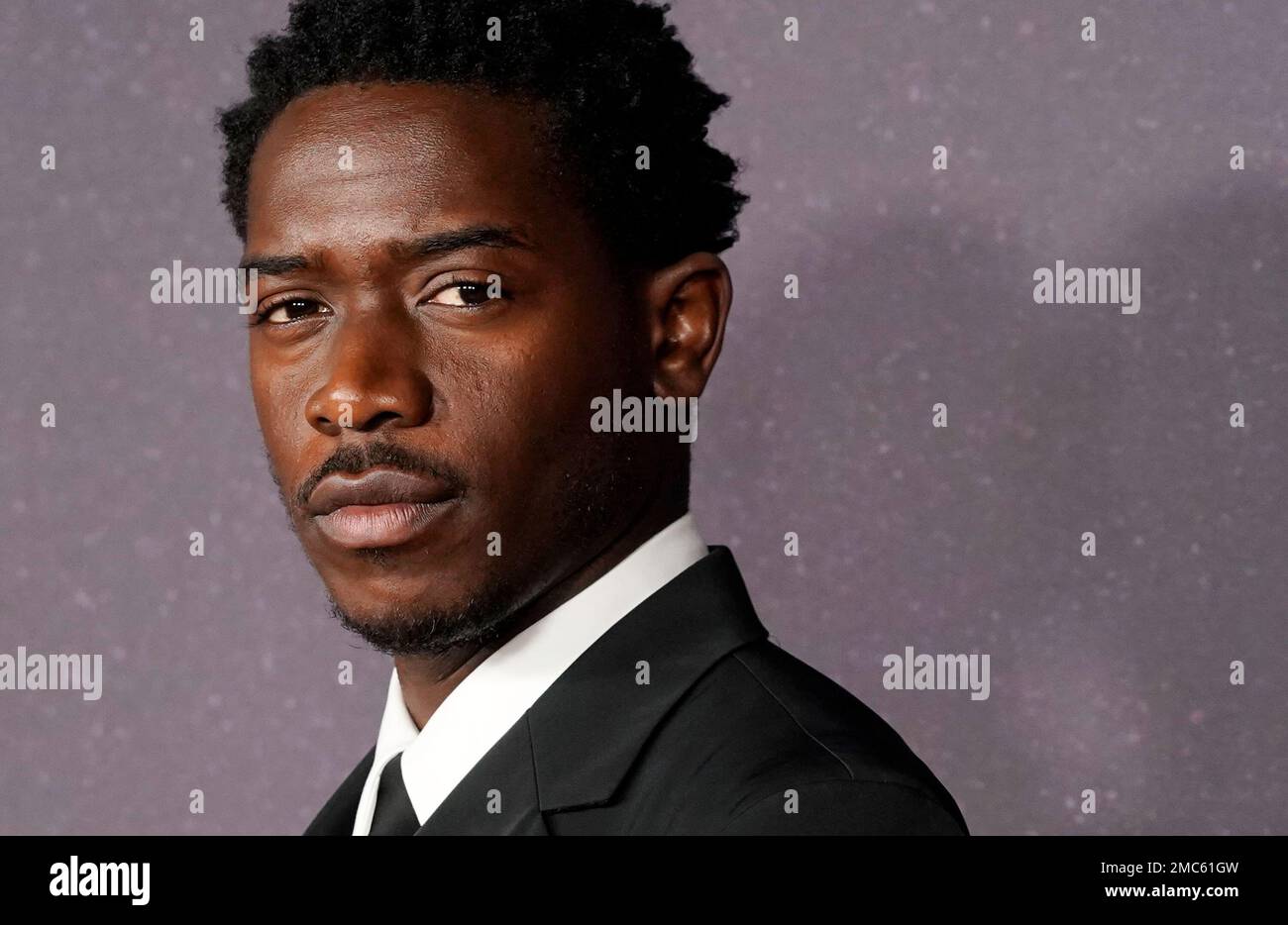 Damson Idris, star of "Snowfall," poses at the season five premiere of ...