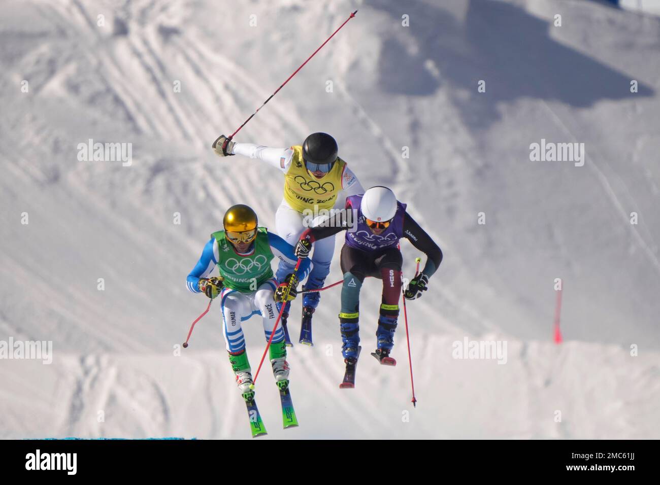 Switzerland's Joos Berry, right, France's Terence Tchiknavorian, left ...