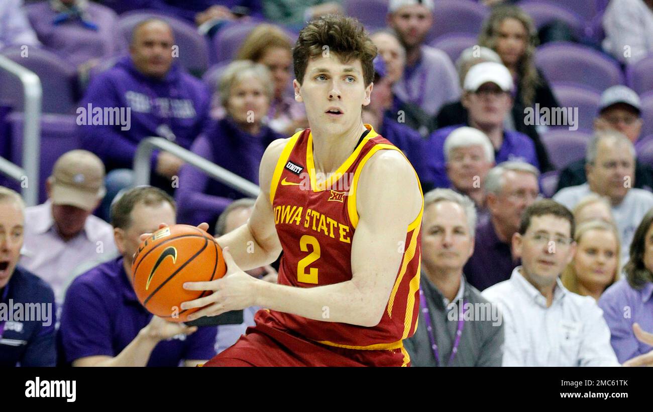 Iowa State guard Caleb Grill (2) looks to pass against TCU in an NCAA ...