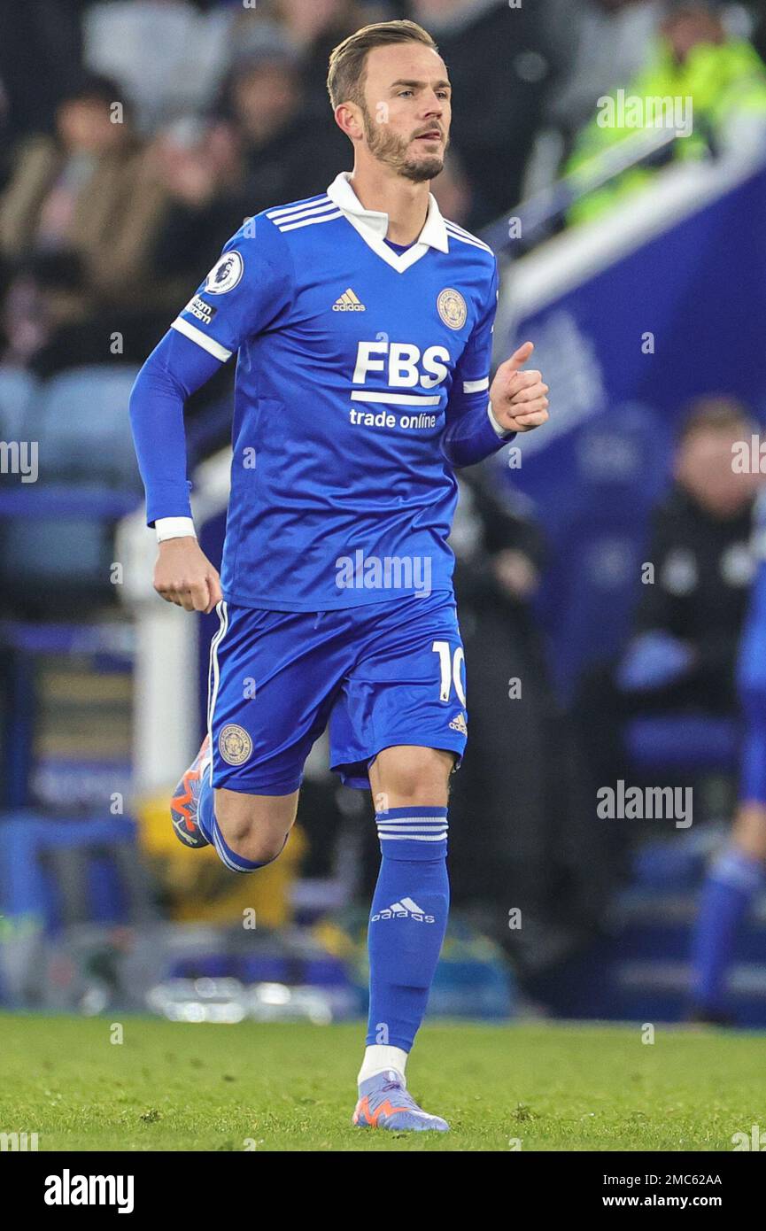 James Maddison #10 of Leicester City during the Premier League match ...