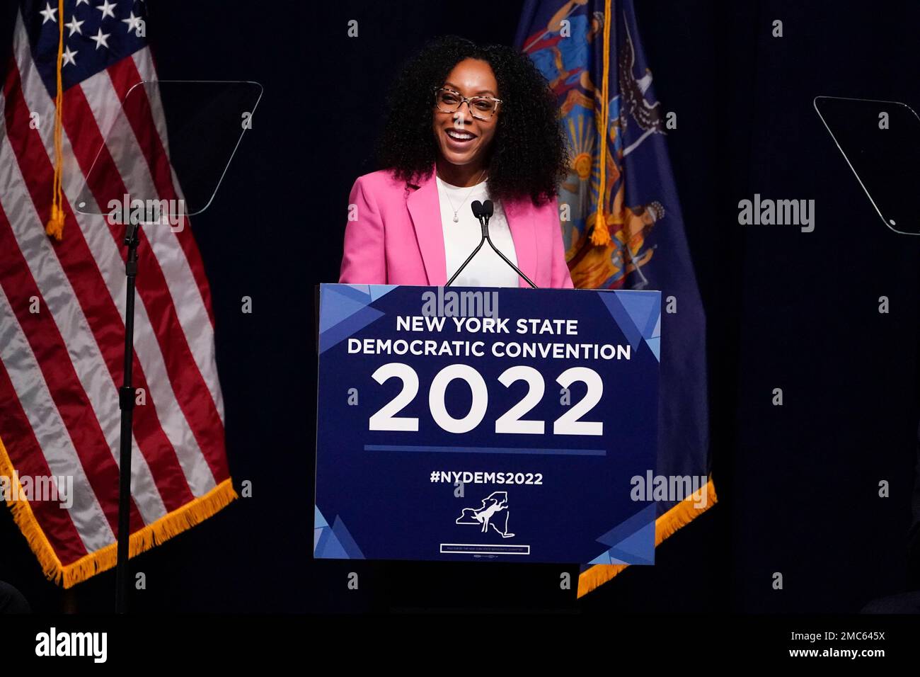 India Sneed-Williams speaks during the New York State Democratic ...