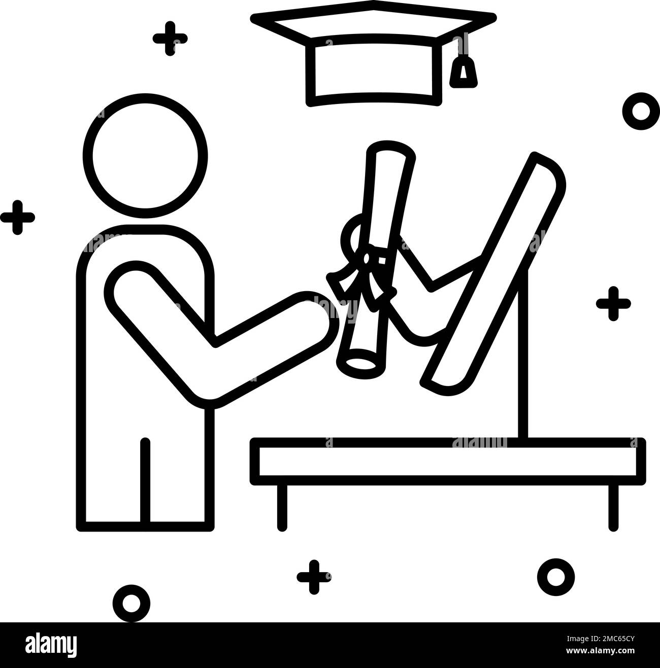 Graduation vector icon on transparent background. Outline Graduation ...