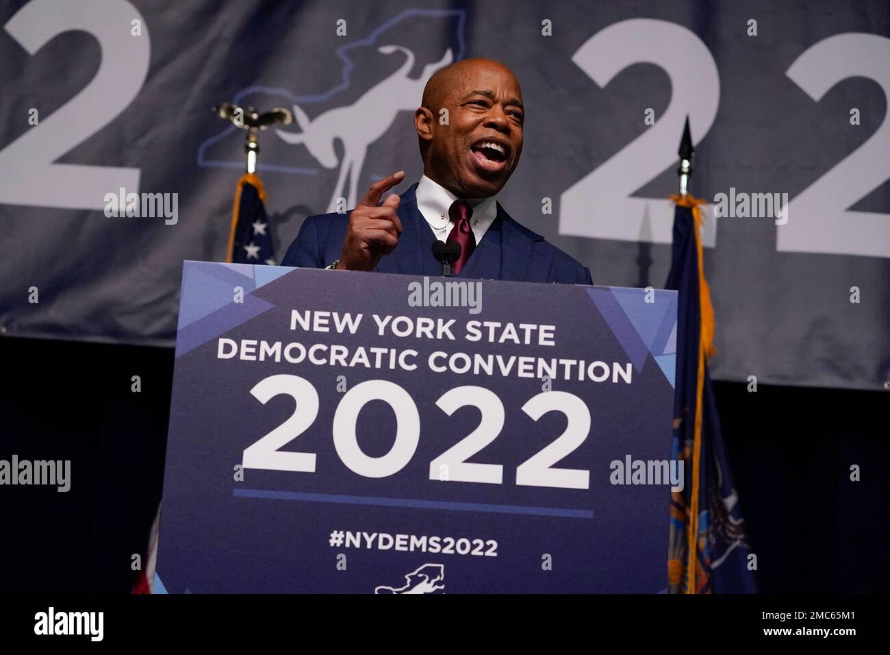 New York City Mayor Eric Adams speaks during the New York State ...