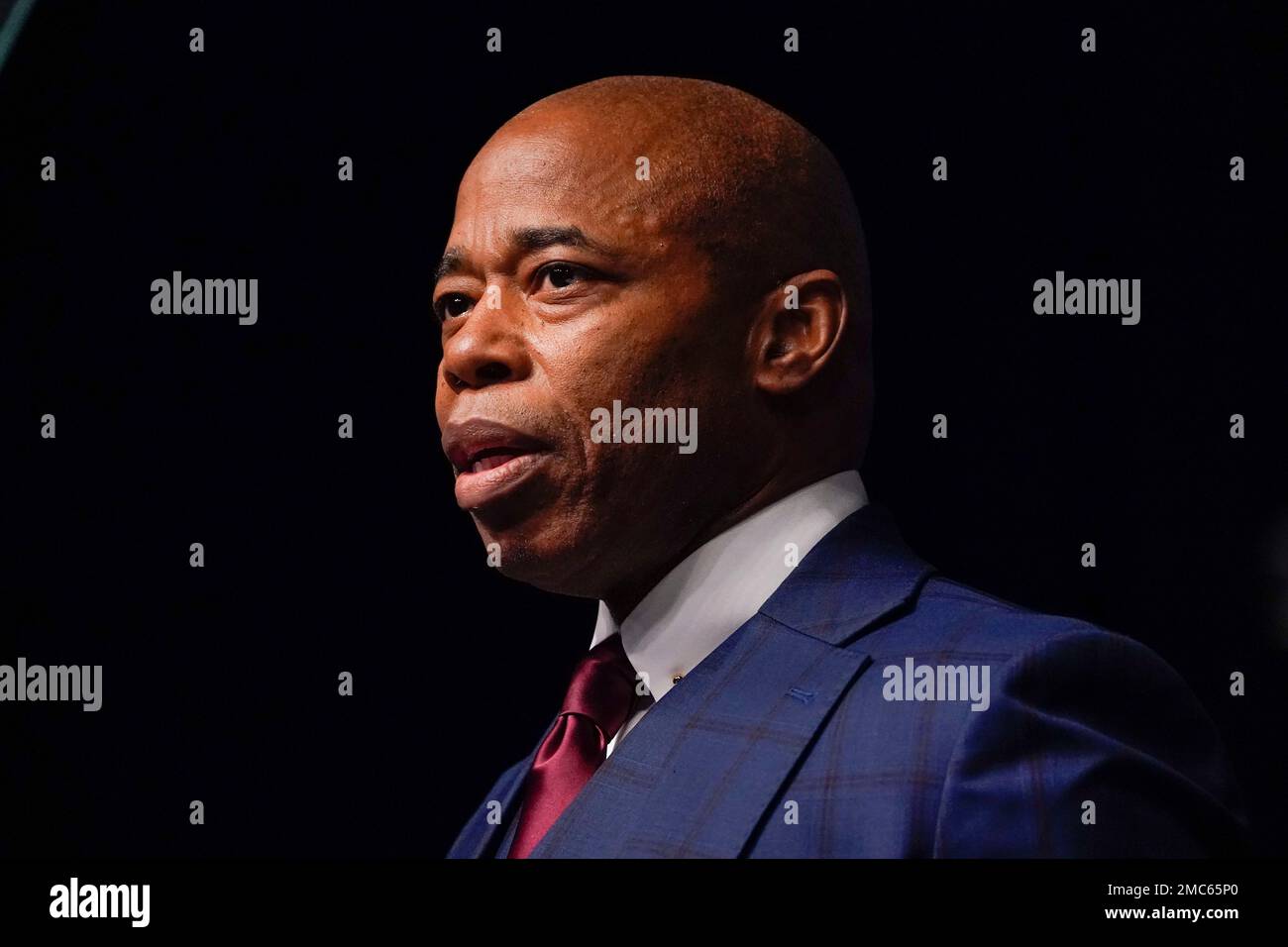 New York City Mayor Eric Adams speaks during the New York State ...