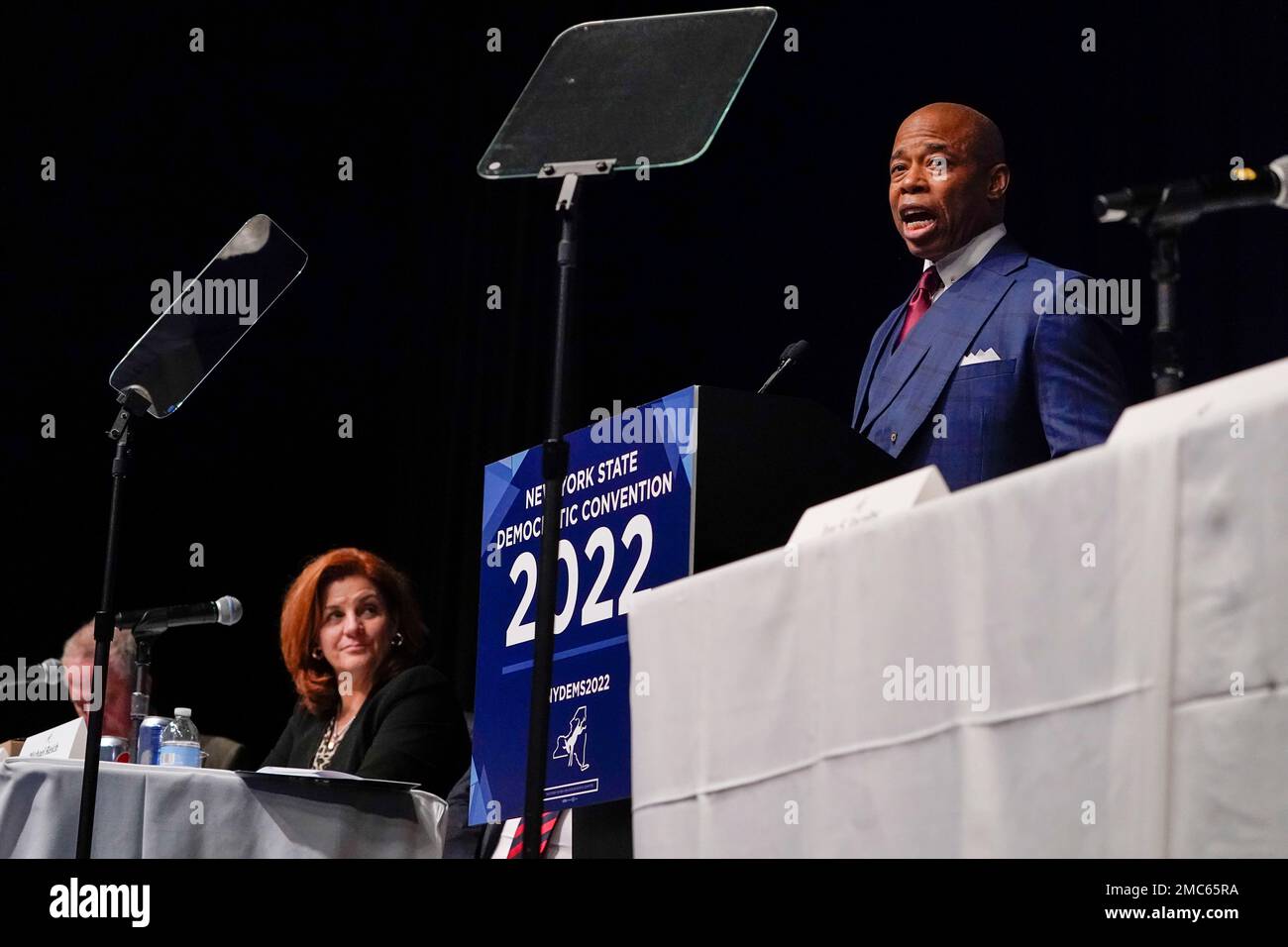 New York City Mayor Eric Adams speaks during the New York State ...