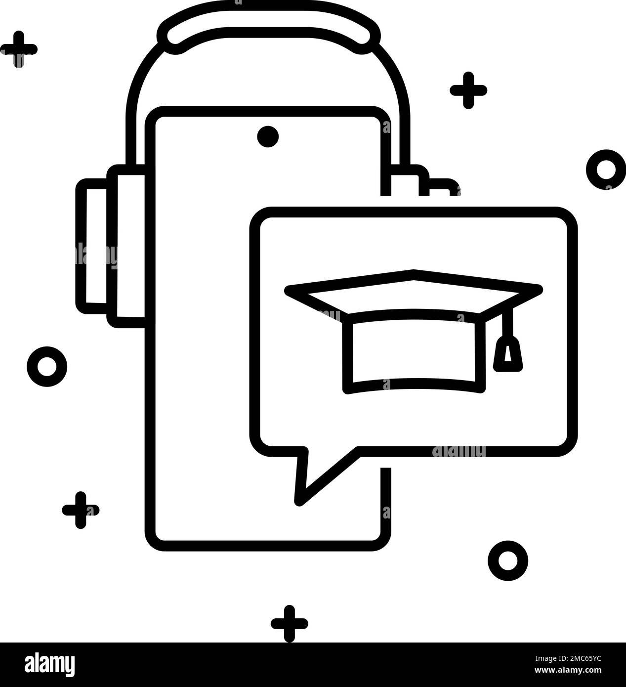 Education App vector icon on transparent background. Outline Education ...