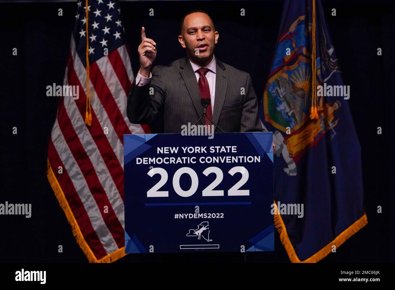 Rep. Hakeem Jeffries, D-N.Y., speaks during the New York State ...