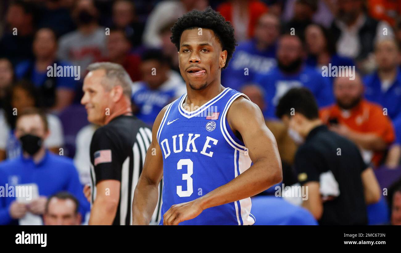 Duke guard Jeremy Roach in action against Clemson in an NCAA college ...