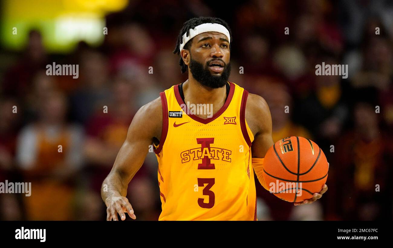Iowa State guard Tre Jackson drives up court during an NCAA college ...