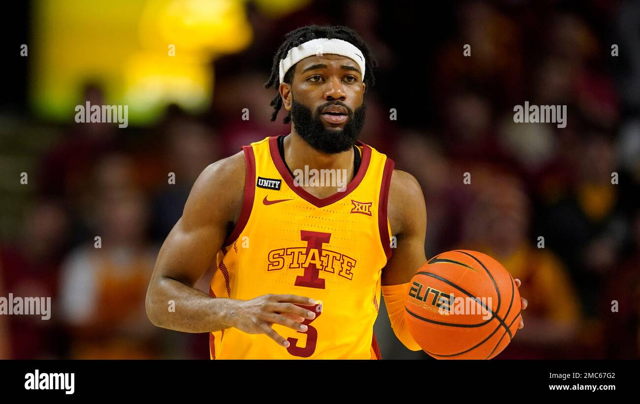 Iowa State guard Tre Jackson drives up court during an NCAA college ...
