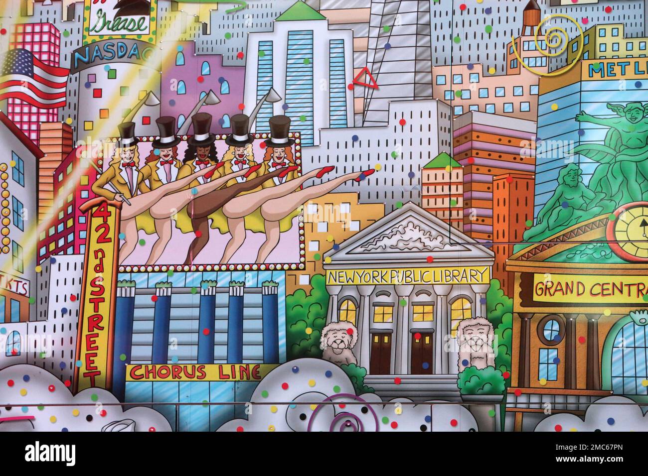 Illustration de danseuses de Chorus Line sur un bus. New York. United ...