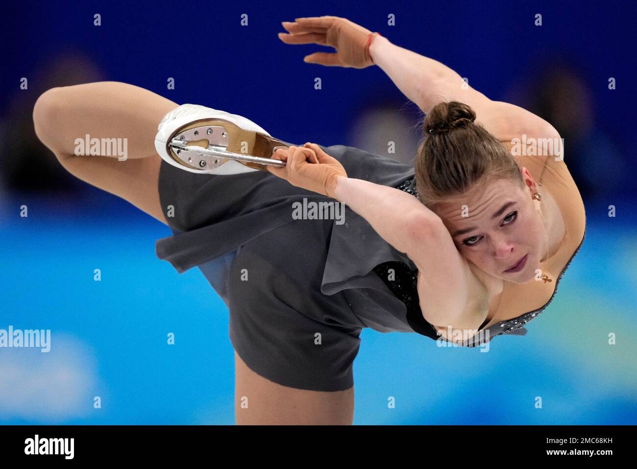 Anastasiia Gubanova, of Georgia, competes in the women's free skate ...
