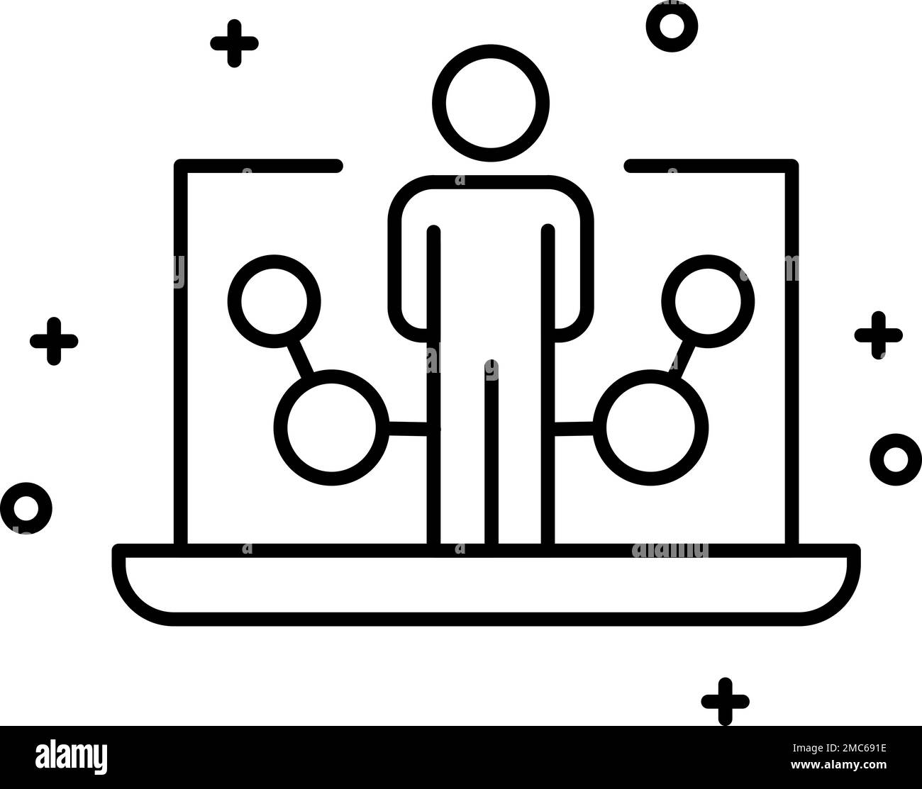 Online education, line vector icon on transparent background. Outline ...